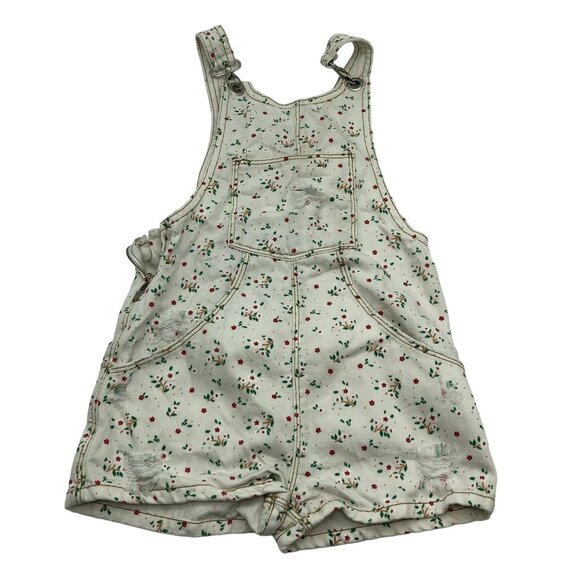 Zara | Bottoms | Zara Girls Size 6 Denim Shortalls White Floral ...